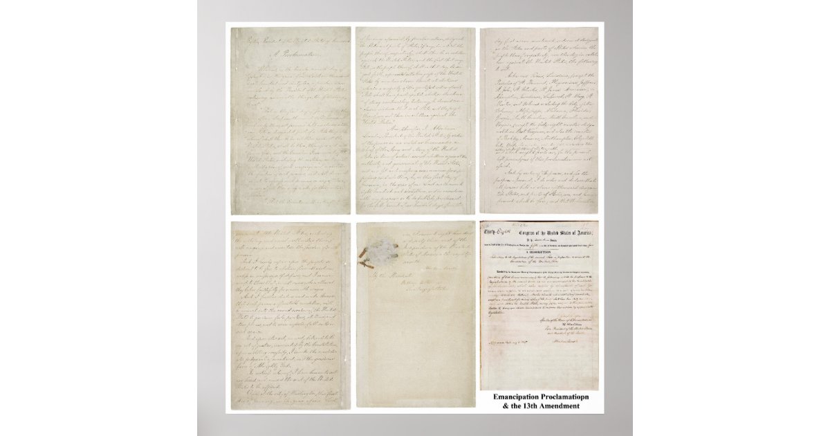 ORIGINAL Emancipation Proclamation 13th Amendment Poster | Zazzle