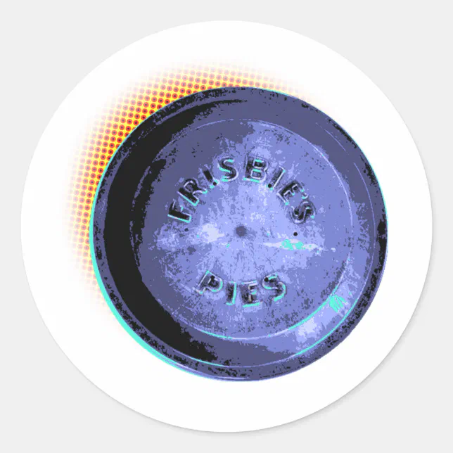 Original Frisbee Pie Tin Pop-Art Classic Round Sticker | Zazzle