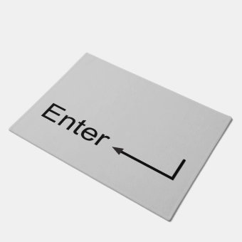 Original fun custom computer keyboard Enter button Doormat | Zazzle