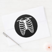 Original Horror Rib cage of a skeleton Halloween Classic Round Sticker ...