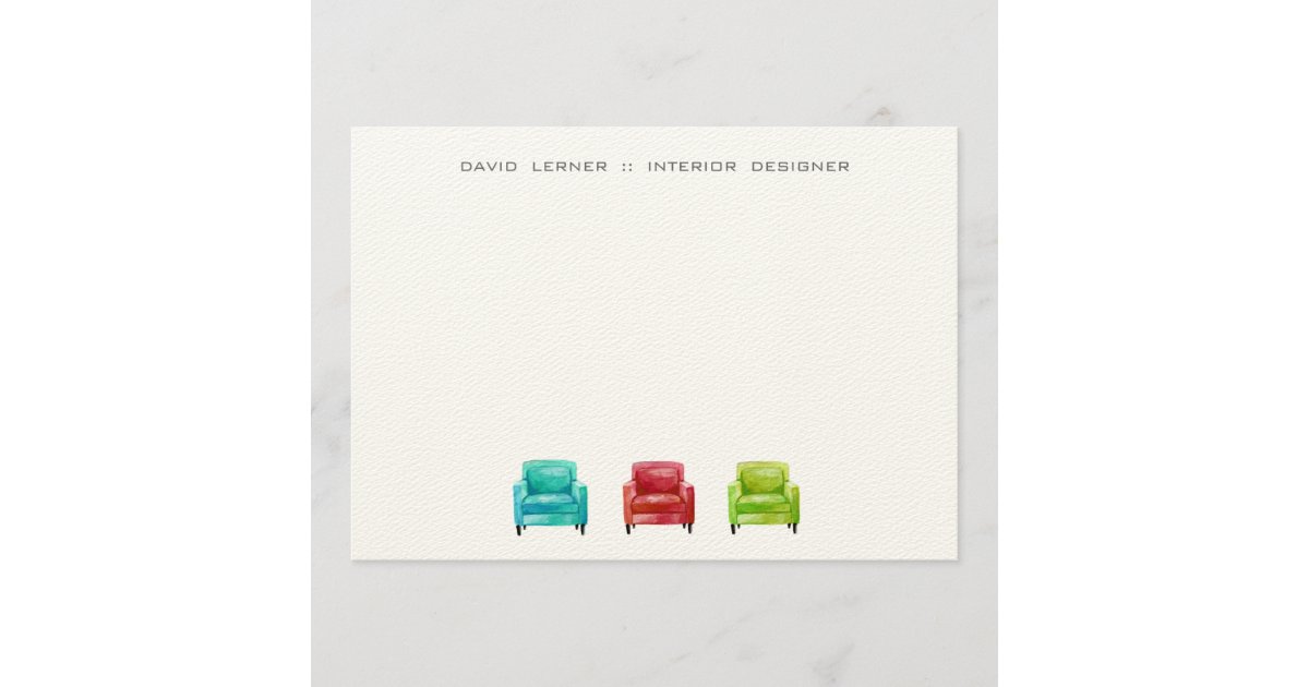 Original Illustration Armchair Business Cards | Zazzle.com