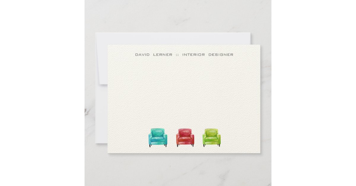 Original Illustration Armchair Business Cards | Zazzle