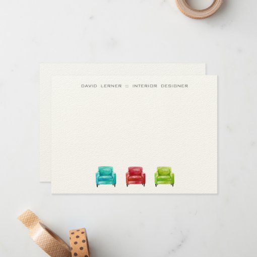Original Illustration Armchair Business Cards | Zazzle