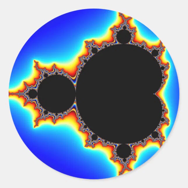 Original Mandelbrot Set 03 - Fractal Classic Round Sticker | Zazzle
