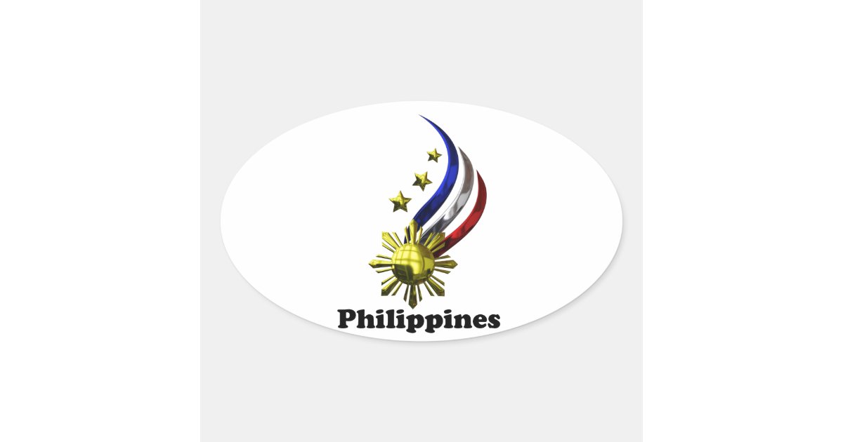 Original Philippine Logo. Mabuhay Pilipinas ! Oval Sticker | Zazzle