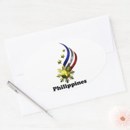 Original Philippine Logo. Mabuhay Pilipinas ! Oval Sticker | Zazzle