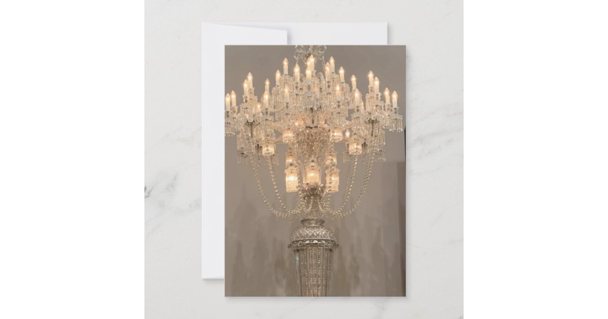 Original photo of chandelier invitation | Zazzle