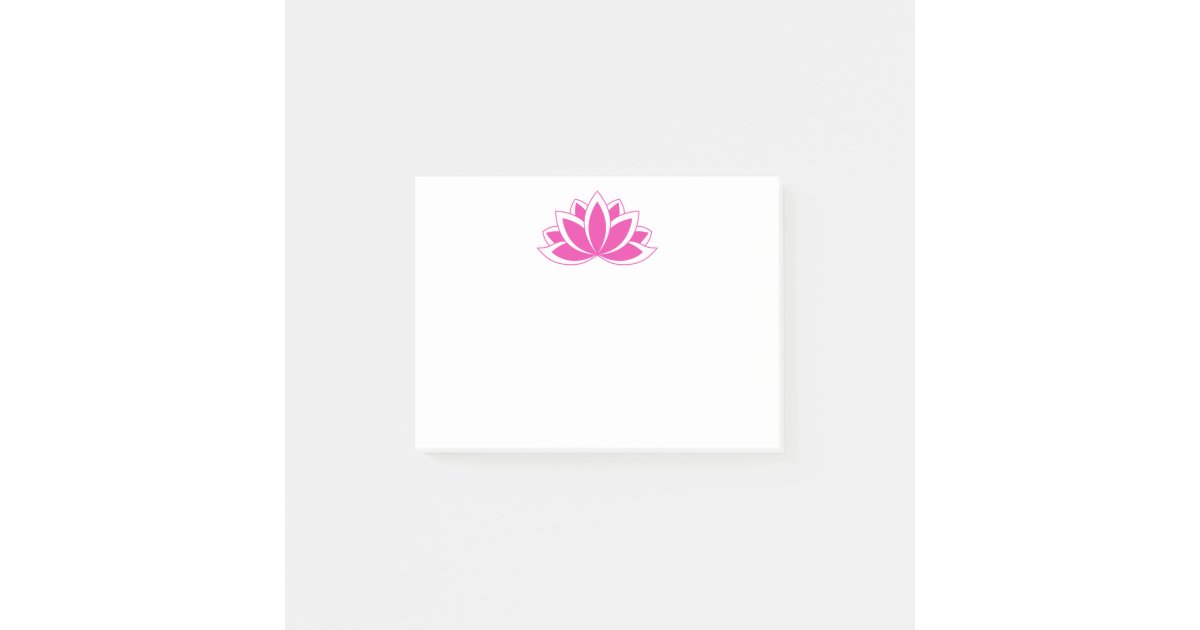 Original Pink Buddhist Symbol Lotus flower Post-it Notes | Zazzle