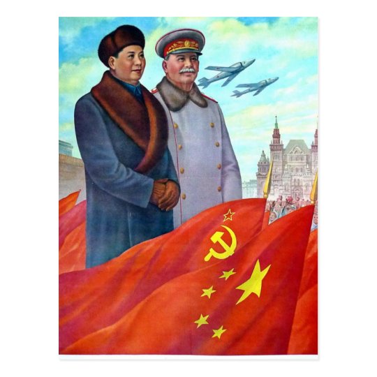 Original propaganda Mao tse tung and Joseph Stalin Postcard | Zazzle.com