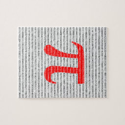 Original red number pi day mathematical symbol jigsaw puzzle | Zazzle