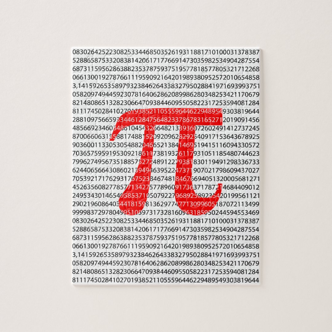 Original red number pi day mathematical symbol jigsaw puzzle | Zazzle