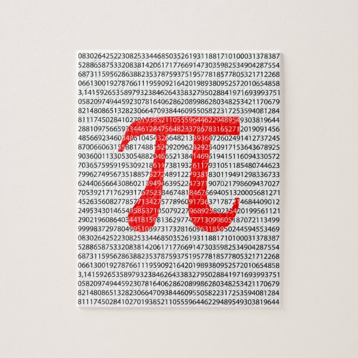 Original red number pi day mathematical symbol jigsaw puzzle | Zazzle