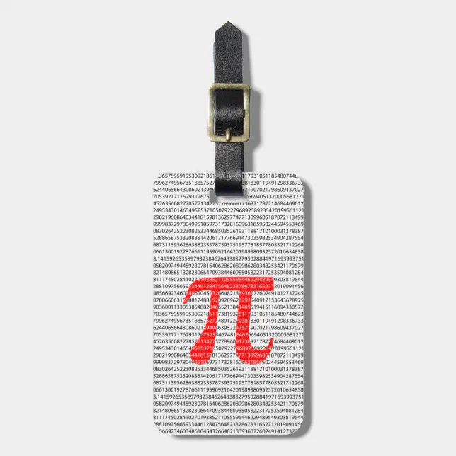 Original red number pi day mathematical symbol luggage tag | Zazzle