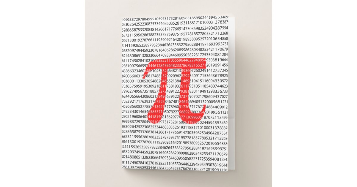 Original red number pi day mathematical symbol pocket folder | Zazzle