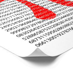 Original red number pi day mathematical symbol poster | Zazzle