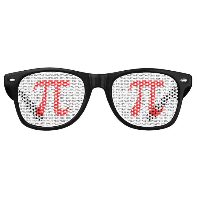 Original red number pi day mathematical symbol retro sunglasses | Zazzle