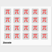 Original red number pi day mathematical symbol square sticker | Zazzle