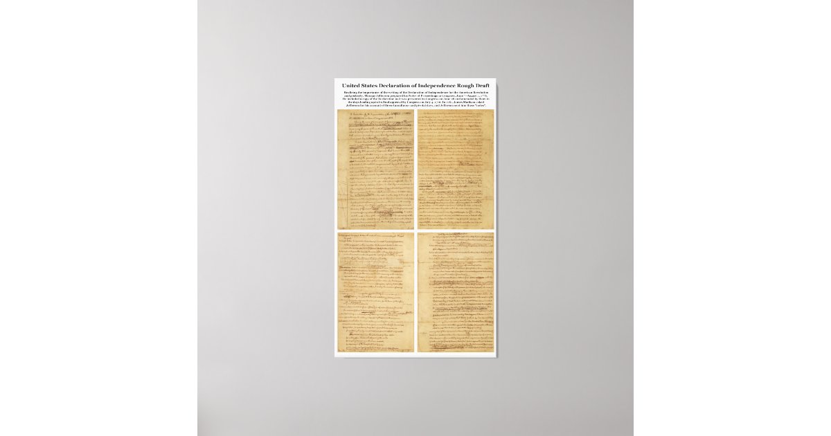 ORIGINAL Rough Draft Declaration of Independence Canvas Print | Zazzle