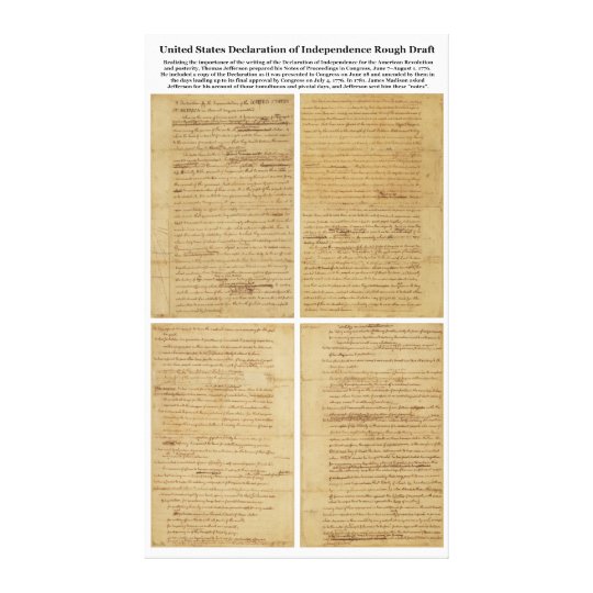 ORIGINAL Rough Draft Declaration of Independence Canvas Print | Zazzle.com