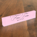 Original Unique Pink Creative Handwriting Desk Name Plate | Zazzle