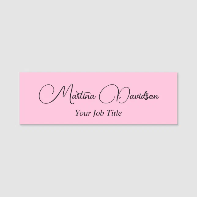 Original Unique Pink Creative Handwriting Name Tag | Zazzle
