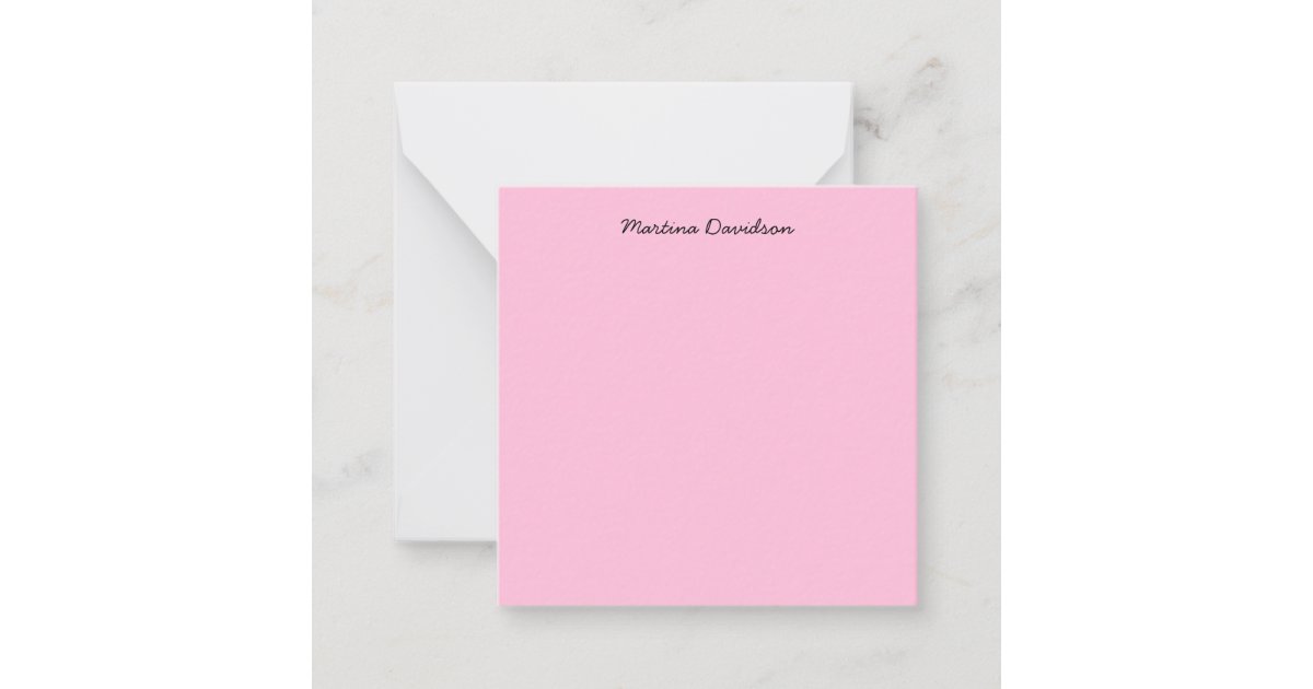 Original Unique Pink Creative Handwriting Note Card | Zazzle