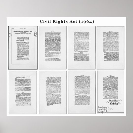 ORIGINAL United States Civil Rights Act of 1964 Poster | Zazzle.com