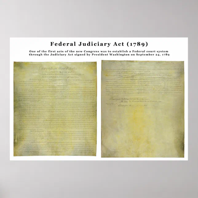 ORIGINAL United States Judiciary Act of 1789 Poster | Zazzle