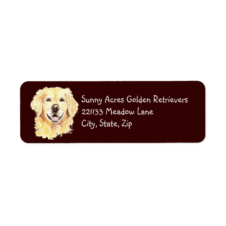Original Watercolor Golden Retriever, Dog Pet Label | Zazzle
