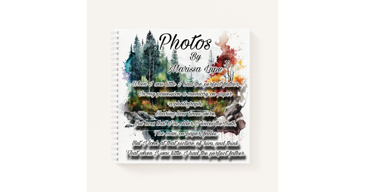 Original Watercolor Poem Creative Writing Notebook | Zazzle