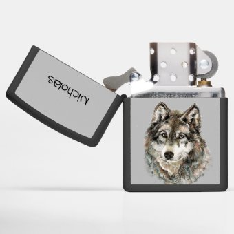 Original Watercolor Wolf Wolves Animal Custom Zippo Lighter | Zazzle