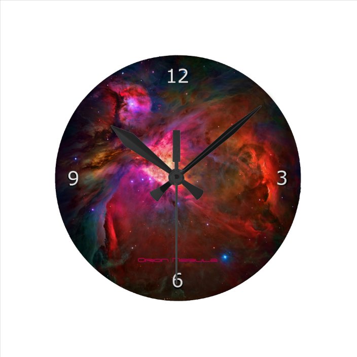 Orion Nebula and Trapezium Stars Round Clock | Zazzle.com