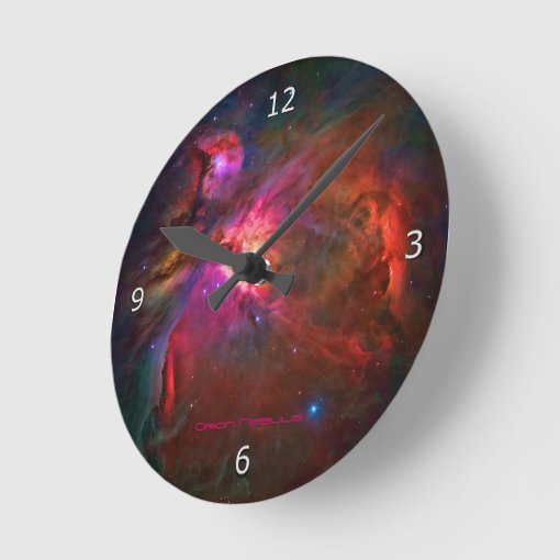 Orion Nebula and Trapezium Stars Round Clock | Zazzle