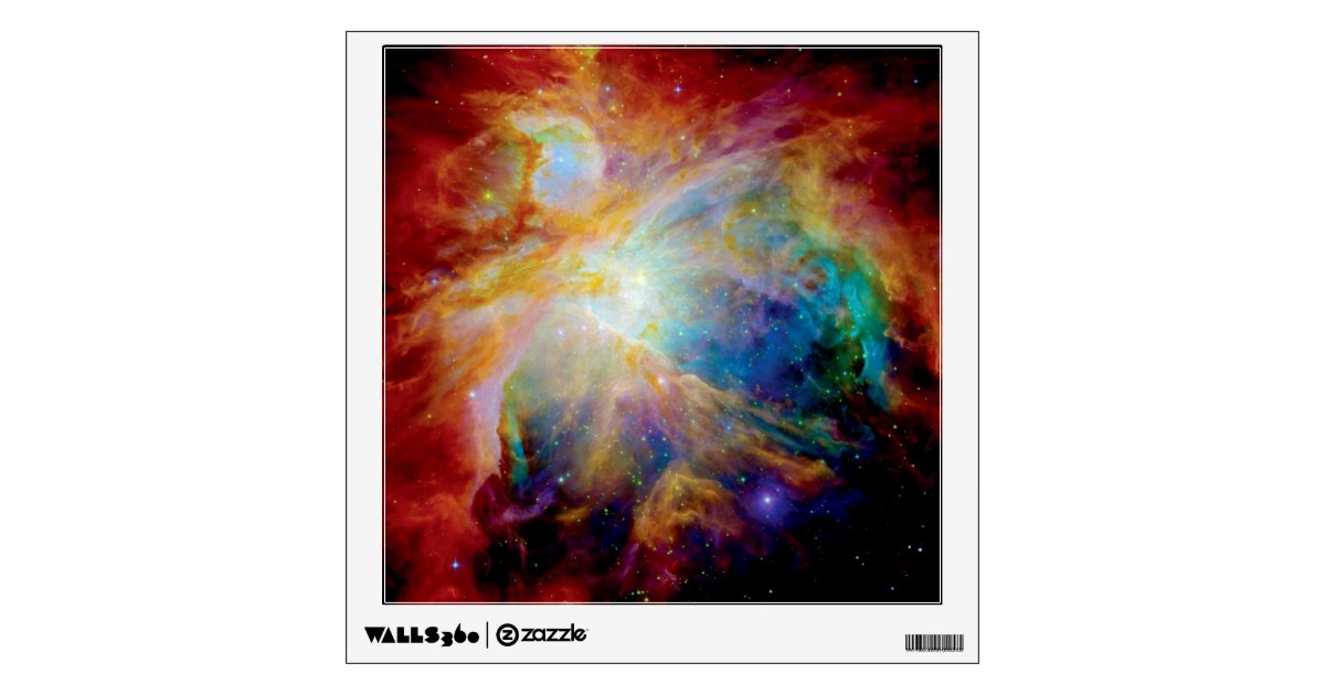 Orion Nebula Hubble Spitzer Telescope Space Photo Wall Sticker | Zazzle