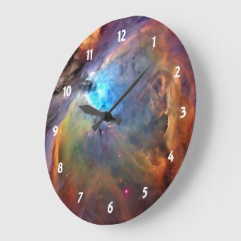Orion Nebula Space Galaxy Large Clock | Zazzle