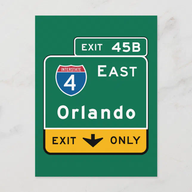 Orlando, FL Road Sign Postcard | Zazzle