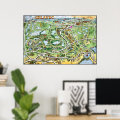Orlando Florida Cartoon Map Poster | Zazzle