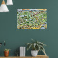 Orlando Florida Cartoon Map Poster | Zazzle
