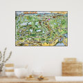 Orlando Florida Cartoon Map Poster | Zazzle