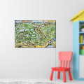 Orlando Florida Cartoon Map Poster | Zazzle