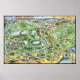 Orlando Florida Cartoon Map Poster | Zazzle