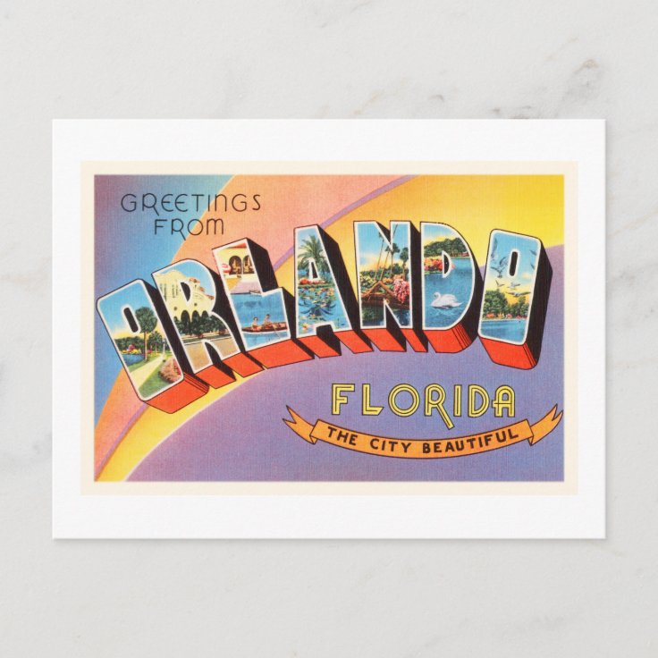 Orlando Florida FL Old Vintage Travel Souvenir Postcard | Zazzle