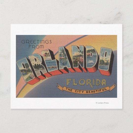 Orlando, Florida - Large Letter Scenes 2 Postcard | Zazzle.com