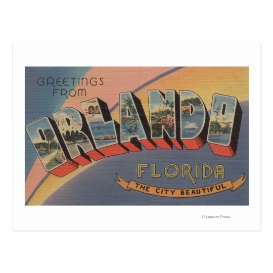 Orlando, Florida - Large Letter Scenes 2 Postcard | Zazzle.com