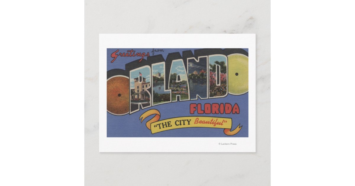 Orlando, Florida - Large Letter Scenes Postcard | Zazzle