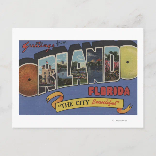 Orlando, Florida - Large Letter Scenes Postcard | Zazzle