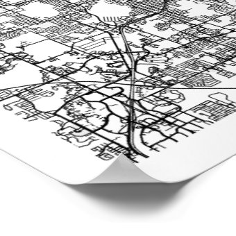 Orlando Florida Minimal Modern Street Map Poster | Zazzle