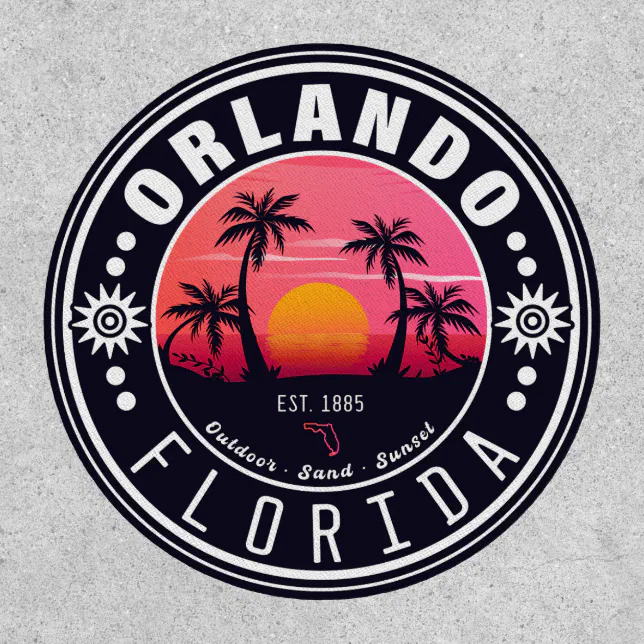 Orlando Florida Retro Sunset Tropical Souvenir 80s Patch | Zazzle