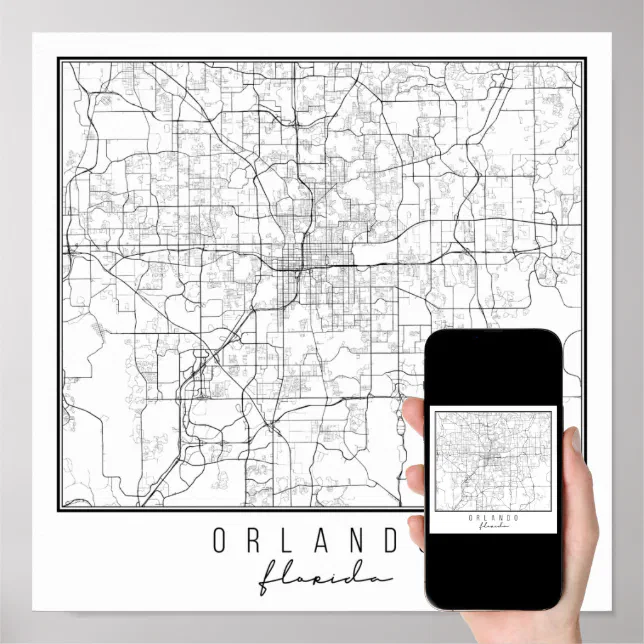 Orlando Florida Street Map Poster | Zazzle