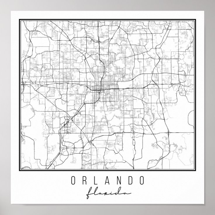 Orlando Florida Street Map Poster | Zazzle